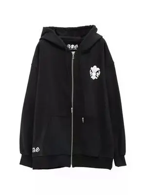 AMAL GUESSOUS Logo Print Zip-up Hoodie