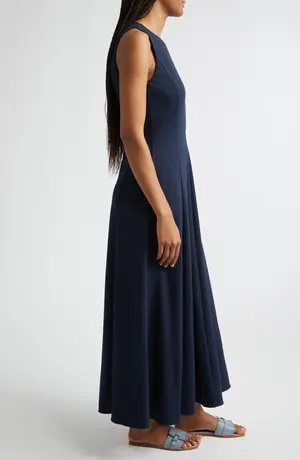 Eleventy Open Knit Sleeveless Maxi Sweater Dress - Blue