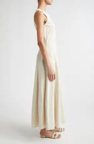 Eleventy Open Knit Sleeveless Maxi Sweater Dress - Sand