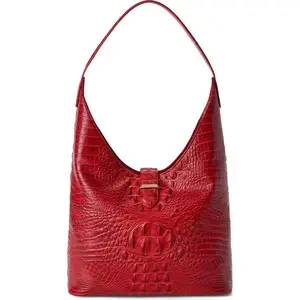 Brahmin Gwynne Croc Embossed Leather Shoulder Bag - Salsa