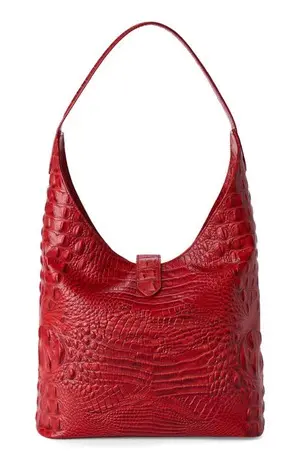 Brahmin Gwynne Croc Embossed Leather Shoulder Bag - Salsa