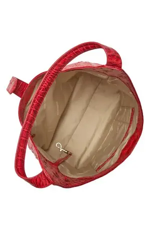 Brahmin Gwynne Croc Embossed Leather Shoulder Bag - Salsa