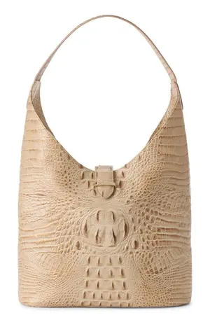 Brahmin Gwynne Croc Embossed Leather Shoulder Bag