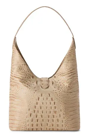 Brahmin Gwynne Croc Embossed Leather Shoulder Bag