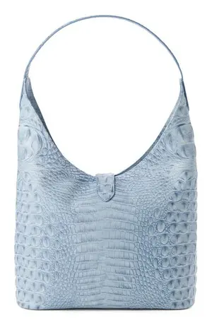 Brahmin Gwynne Croc Embossed Leather Shoulder Bag