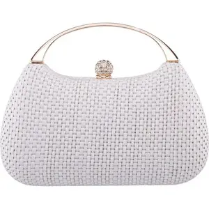 Nina Brando Frame Clutch - White