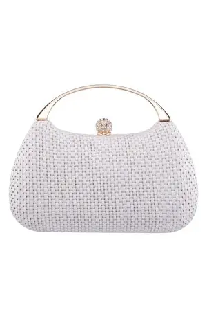 Nina Brando Frame Clutch - White