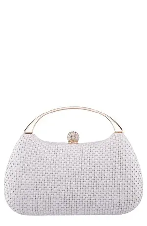 Nina Brando Frame Clutch - White