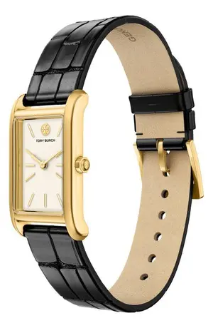 Tory Burch The Eleanor Slim Tank Watch - Black