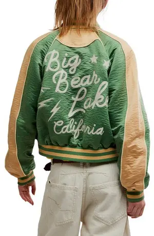 Free People Star Power Souvenir Bomber Jacket