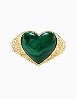 EMILY P. WHEELER Ripple Malachite Heart Ring - One-color