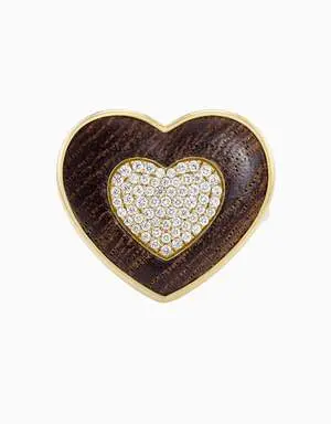 EMILY P. WHEELER Rock Heart Diamond Sandalwood Ring - One-color