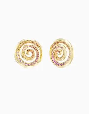 EMILY P. WHEELER 18k Yellow Gold Sapphire Spiral Stud Earrings - One-color