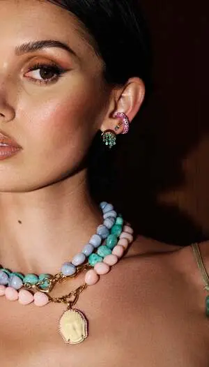 EMILY P. WHEELER Baby Fringe Emerald And Gold Earrings