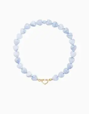 EMILY P. WHEELER Oversized Heart Beaded Necklace - Purple