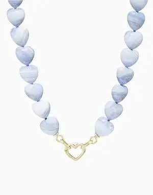 EMILY P. WHEELER Oversized Heart Beaded Necklace - Purple