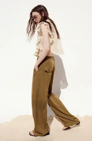 Deluc Bari Wide Leg Pants - Army