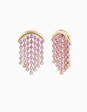 EMILY P. WHEELER Fringe Sapphire Earrings Pink