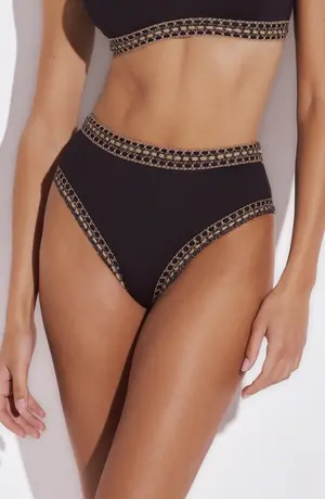 LIDA SWIMWEAR Zoe High-waisted Bikini Bottom - Black