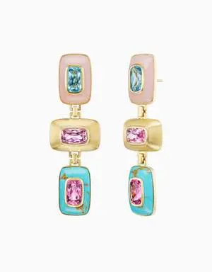 EMILY P. WHEELER Patchwork Dangle Earrings - Pink