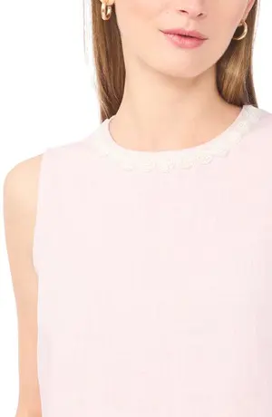 Vince Camuto Sleeveless Rosette Neckline Top