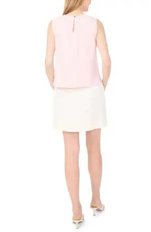Vince Camuto Sleeveless Rosette Neckline Top