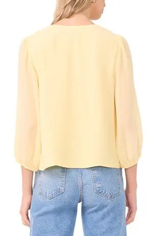 Vince Camuto Ruffle Chiffon Top - Mellow Yellow