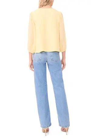 Vince Camuto Ruffle Chiffon Top - Mellow Yellow
