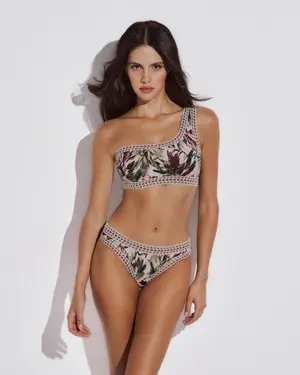 LIDA SWIMWEAR Kyma One Shoulder Bikini Top - Botanical