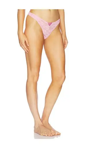 FLEUR DU MAL Le Stretch Lace Thong In Pink