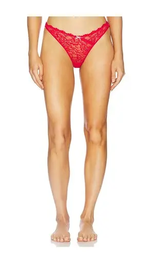 Fleur Du Mal Bianca Lace Thong In Red - Rouge