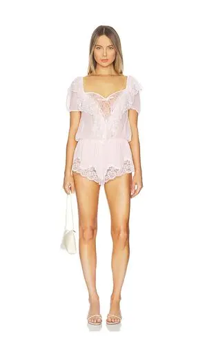 For Love & Lemons Grace Romper - Light Pink