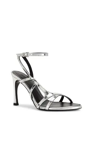 ROTATE BY BIRGER CHRISTENSEN Metallic Leather Strappy Stiletto Sandal