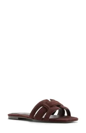 Aldo Elenaria Slide Sandal - Dark Brown