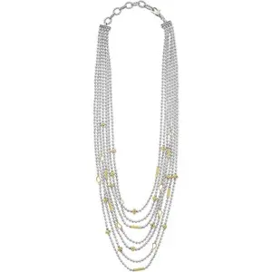 Lagos Two-tone Caviar Icon Five-row Strand Necklace - Silver/gold