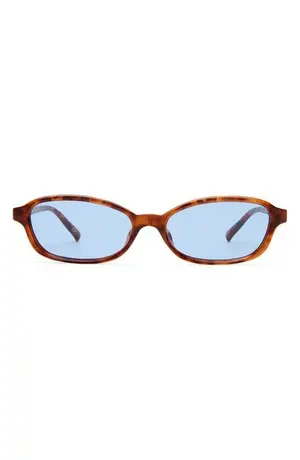 Le Specs Honey Pot 55mm Oval Sunglasses - Amber Tort/dusty Blue Tint