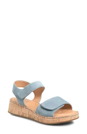 BØRN Cabanas Platform Sandal - Light Blue Suede