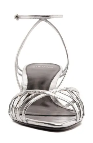 ALEXANDRE BIRMAN Solene Kitten Heel Caged Sandals - Silver