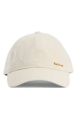 Barbour Corduroy Baseball Cap - Pearl