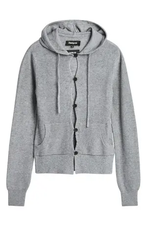 Desigual Hooded Cashmere Blend Cardigan