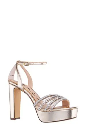 Nina Agitha Ankle Strap Platform Sandal - Platino