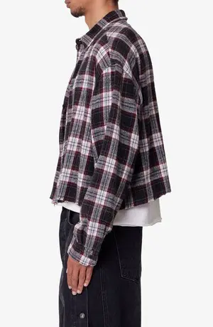 Mnml Washed Crop Flannel Button-up Shirt