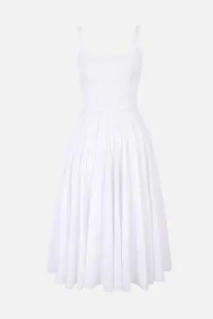 EMILIA WICKSTEAD Fit-and-flare Cotton Dress - White