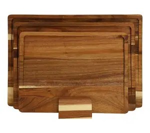 MEGACHEF 3pc Acacia Wood Cutting Board Set With Base