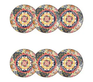 10 STRAWBERRY STREET Set Of 6 Fiesta Bloom Sala D Plates - One-color