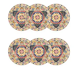 10 STRAWBERRY STREET Set Of 6 Fiesta Bloom Dinn Er Plates - One-color