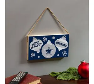 EVERGREEN Nfl Team 'happy Holidays' Wood Wall S Ign, 6'x11 - One-color