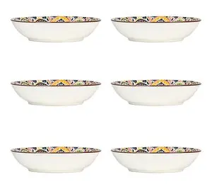 10 STRAWBERRY STREET Set Of 6 Fiesta Bloom Past A Plates - One-color