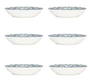 10 STRAWBERRY STREET Set Of 6 Mediterranean Blu E Pasta Plates - One-color