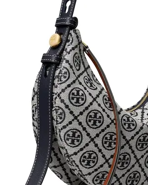 Tory Burch Romy T Monogram Crescent Shoulder Bag
